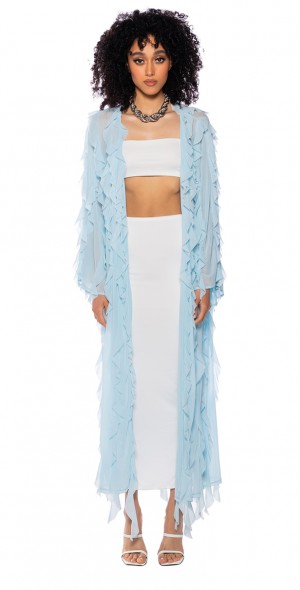 AKIRA - CASCADE RUFFLE MESH DUSTER