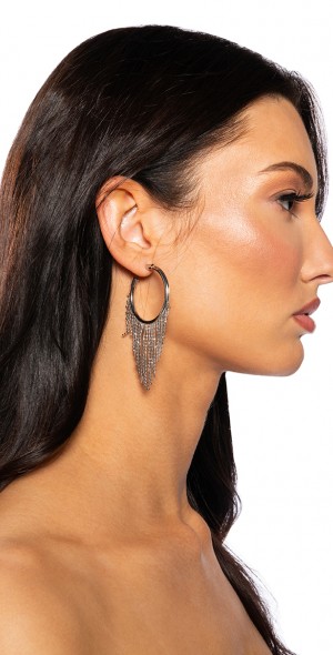 AKIRA - CHAIN DRIP HOOP EARRING