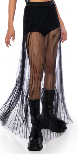 AKIRA - DANCING ALL NIGHT MAXI SKIRT IN BLACK