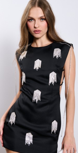 AKIRA - DIAMONDS ARE FOREVER RHINESTONE MINI DRESS