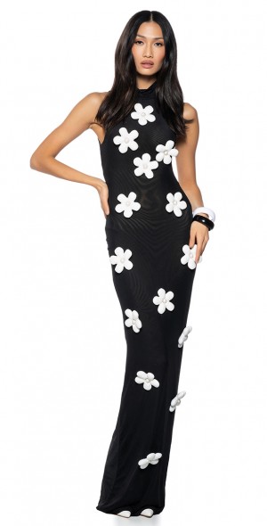 AKIRA - FLOWER POWER MESH MAXI DRESS