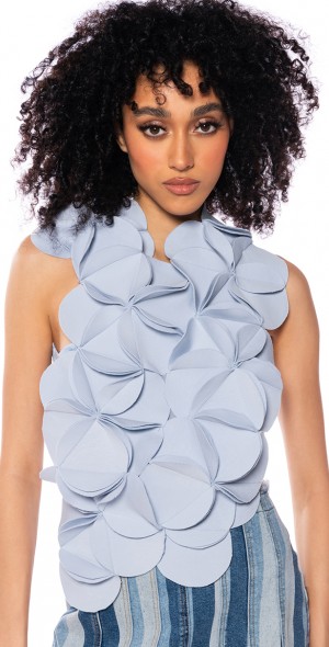 AKIRA - GIGI APPLIQUE SLEEVELESS BLOUSE