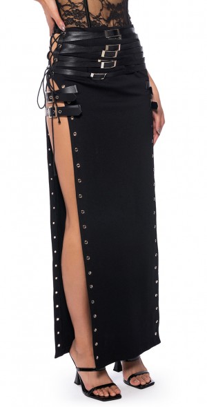 AKIRA - GOTHIC QUEEN LACE UP MAXI SKIRT