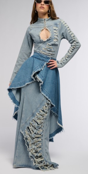 AKIRA - KELSEY OVERLAY WRAP SKIRT BELT