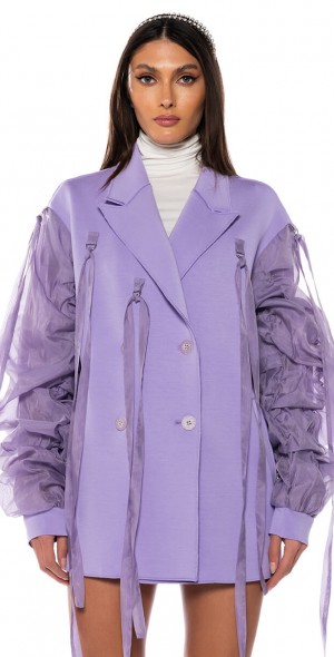 AKIRA - LOTUS FLOWER BOMB RUCHED ARM BLAZER