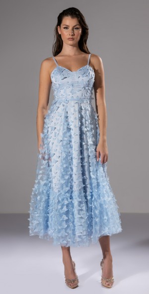 AKIRA - MARIPOSA SLEEVELESS APPLIQUE MIDI DRESS