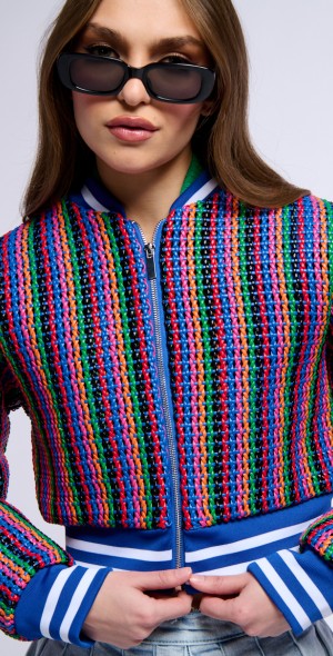 AKIRA - MULTI WOVEN BOMBER JACKET