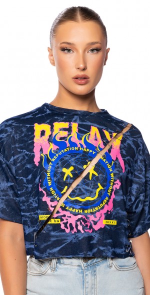 AKIRA - RELAX SMILEY GRAPHIC T SHIRT