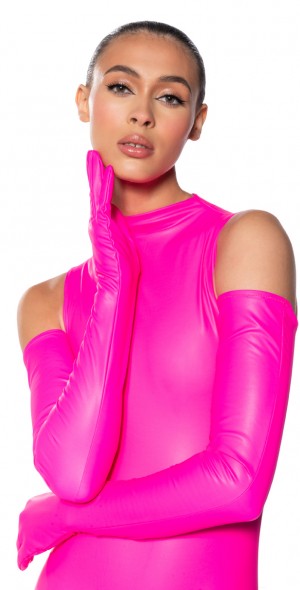 AKIRA - RIO FAUX LEATHER GLOVE IN PINK