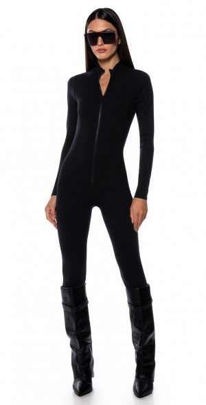 AKIRA - STEP UP ZIP FRONT JUMPSUIT