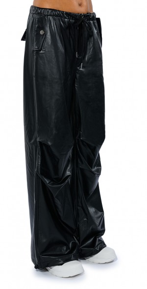 AKIRA - STONE COLD FAUX LEATHER PARACHUTE PANT