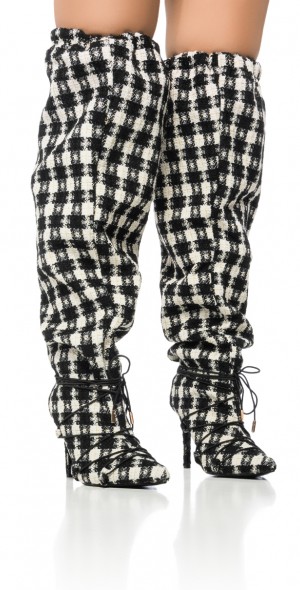 AZALEA WANG - MEANDRA TWEED BOOT IN MULTI