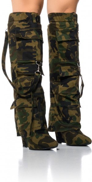 AZALEA WANG - STARLETTE CAMO WEDGE BOOT