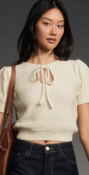 4SI3NNA - Textured Keyhole Sweater Tee