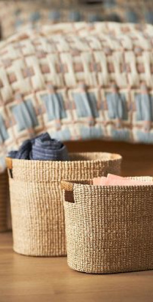 Anthropologie - Oval Abaca Baskets, Set of 2