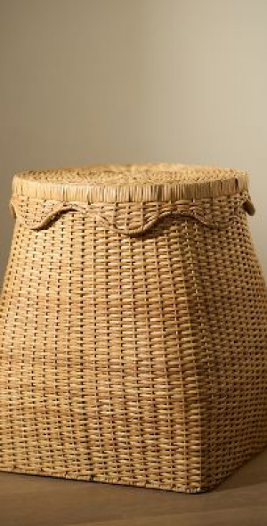 Anthropologie - Scallop Wicker Lidded Hamper
