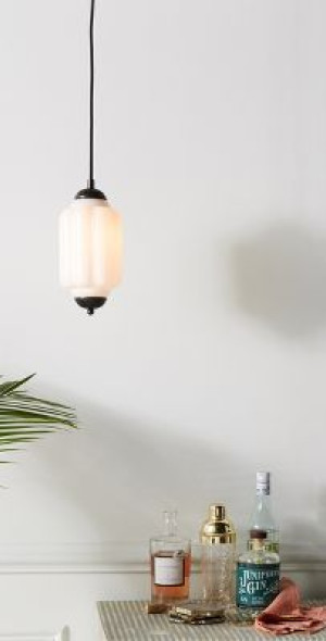 Anthropologie - The Eloise Scallop Milk Glass Petite Pendant Ceiling Light