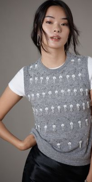 Beatrice .b - Parks Embellished Wool Sweater Vest