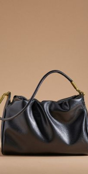 By Anthropologie - Faux Leather Scrunch Bag
