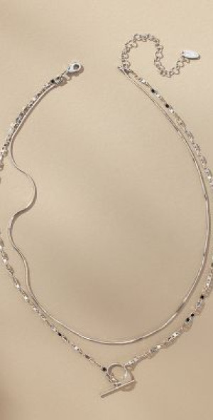 By Anthropologie - Layered Pull-Through Toggle Necklace