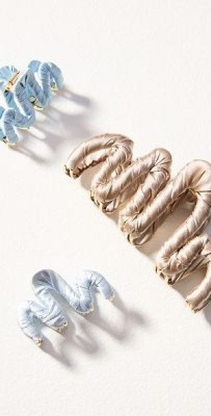 By Anthropologie - Wrapped Squiggle Hair Claw Clips, Set of 3