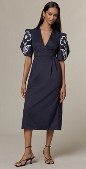 De Loreta - Tuca Puff-Sleeve Midi Dress