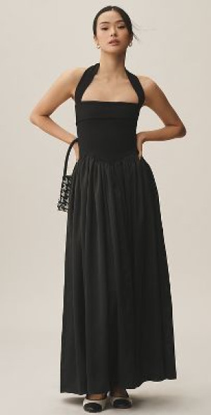Delfi Collective - Megan Halter Drop-Waist Maxi Dress