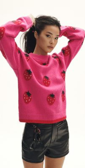 English Factory - Strawberry Crew-Neck Sweater