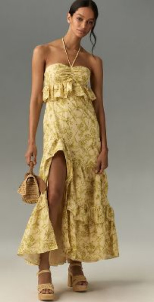 Hutch - Rocco Halter Ruffled Maxi Dress