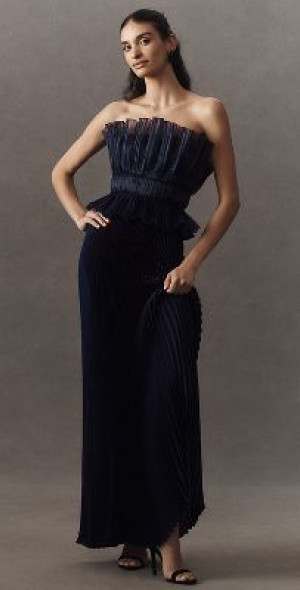 L'IDÉE - Masquerade Pleated Strapless Maxi Dress