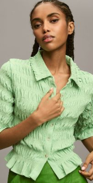 Maeve - Smocked Button-Front Top