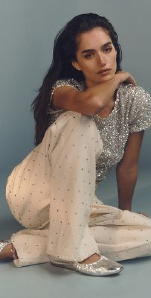 Pilcro - Sparkle Relaxed Cuff Jeans