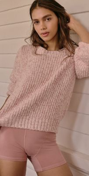 Sundry - Ribbed Transfer Crew-Neck Sweater
