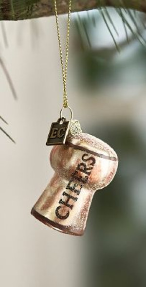 Terrain - Cheers Wine Cork Glass Ornament