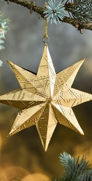 Terrain - Gold Eight-Point Star Ornament
