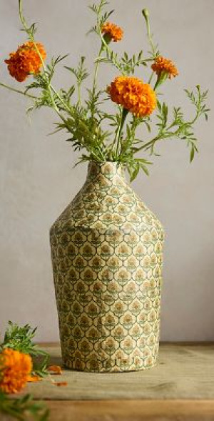 Terrain - Patterned Papier Mache Vase, Tall