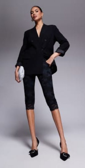 AFRM - Mikeala lace capri pants in black