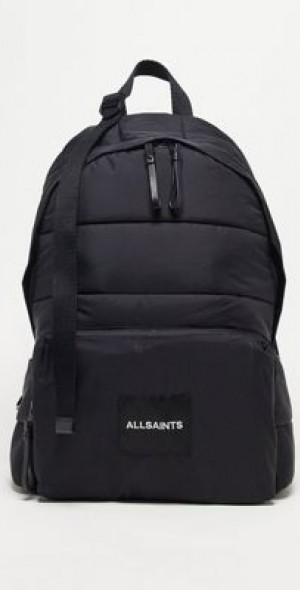 AllSaints - Zone quilted backpack in black
