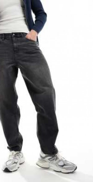 ASOS DESIGN - baggy jeans with darts in washed black