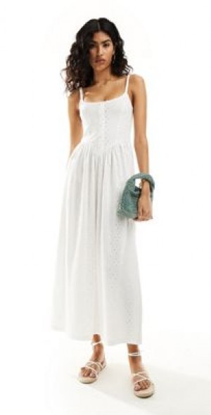 ASOS DESIGN - cami with button front princess seam with full skirt ...