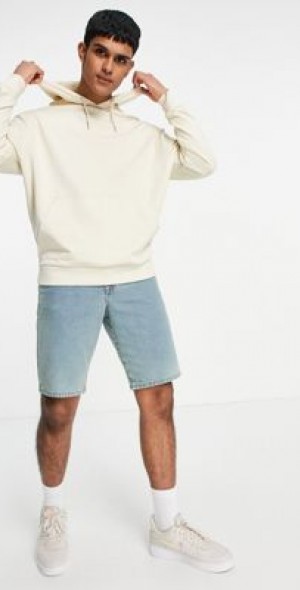 ASOS DESIGN - lightweight oversized hoodie in beige-Neutral