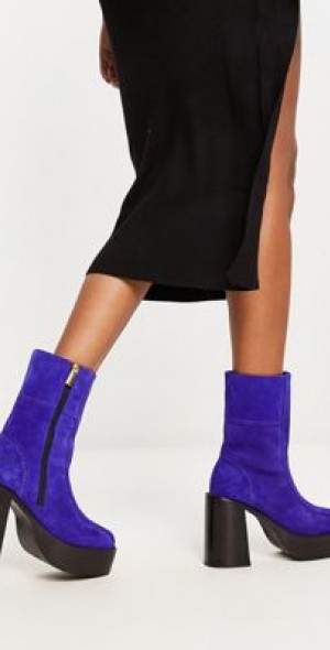 ASOS DESIGN - Romeo suede platform boots in blue