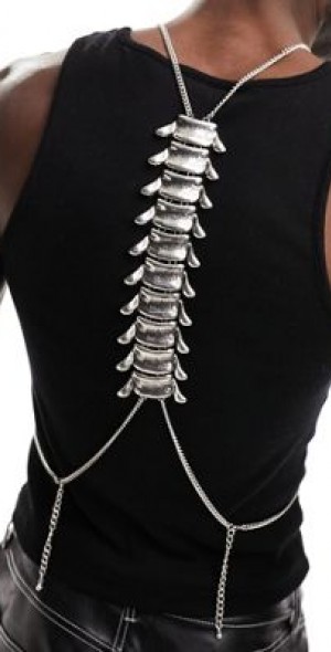 ASOS DESIGN - skeleton body harness in silver tone