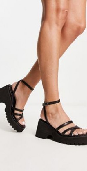 ASOS DESIGN - Trippy chunky cleated sandals in black