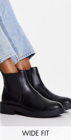 ASOS DESIGN - Wide Fit Alford chelsea boots in black