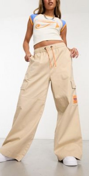 Barbour - x ASOS exclusive wide leg cargo pants in stone-Neutral