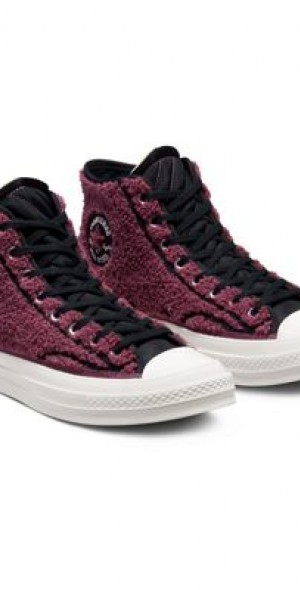Converse - Chuck 70 Hi sherpa sneakers in shadowberry-Red
