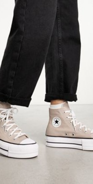 Converse - Chuck Taylor All Star platform sneakers in stone gray
