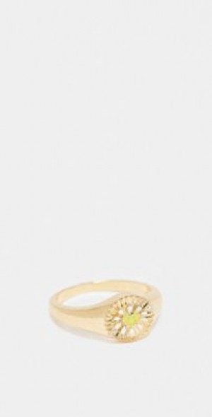 DesignB London - happy daisy signet ring in gold