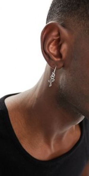 FADED FUTURE - Faded Future rose charm earrings in silver